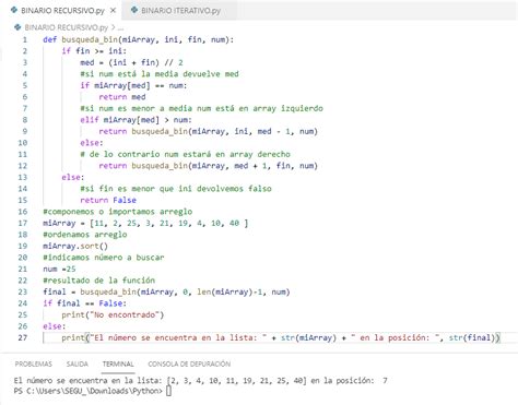 programar algoritmo de bÚsqueda binaria con python excel signum