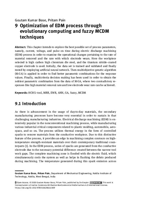 pdf 9 optimization of edm process through evolutionary computing and fuzzy mcdm techniques