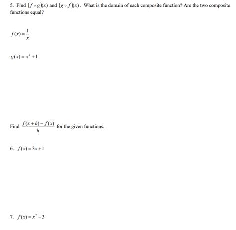 solved 5 find fºg x and gºf x what is the domain of