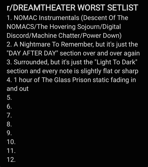 Could We Get Some Actual Songs On Here Most Upvoted Comment Is The Fifth Song Rdreamtheater