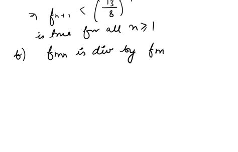 solved the fibonacci sequence is the sequence of integers defined by fo 0 fi 1 and for