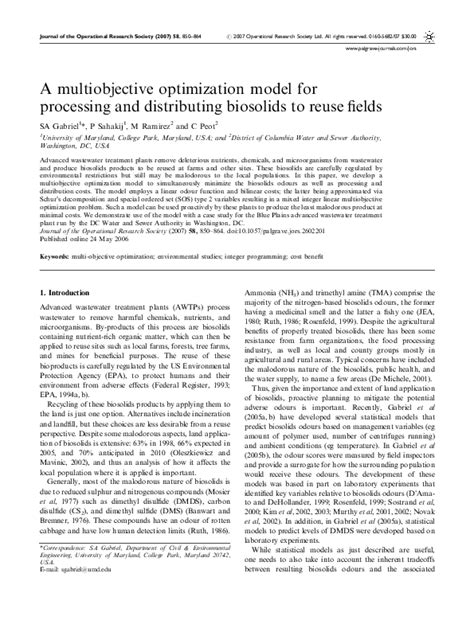 pdf a multi objective optimization model for process targeting using sampling plans miguel