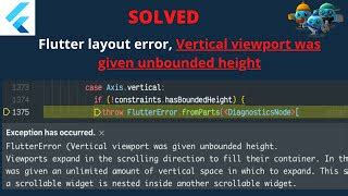 Flutter Layout Error Vertical Viewport Was Given Unboun Doovi
