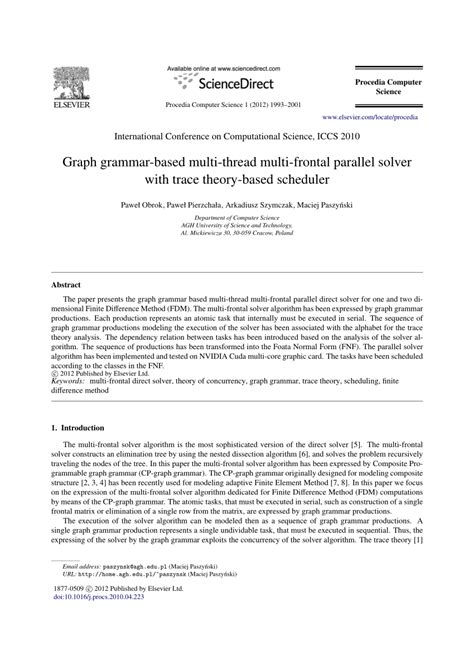 pdf graph grammar based multi thread multi frontal parallel solver with trace theory based
