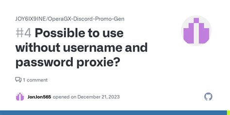 Possible To Use Without Username And Password Proxie Issue 4