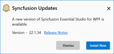 Notifications WPF Syncfusion