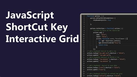 javascript shortcut key in interactive grid oracle apex youtube