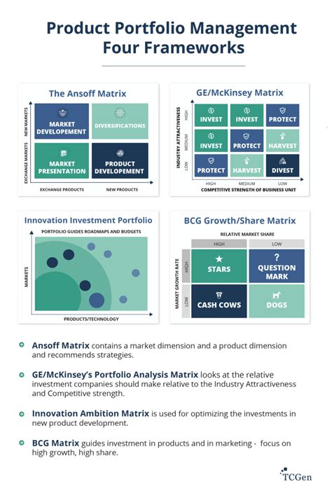 Product Portfolio Management Frameworks 4 Examples TCGen