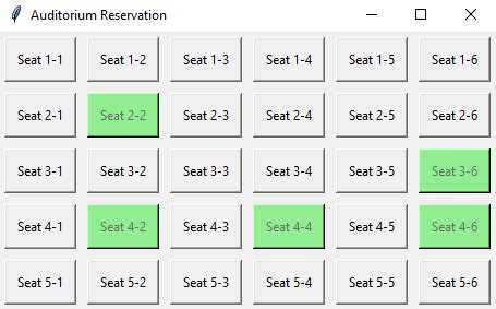 Python Tkinter Auditorium Reservation System