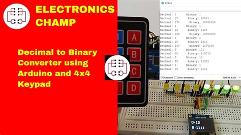 Decimal To Binary Converter Using Arduino And 4x4 Keypad YouTube