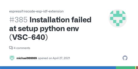 Installation Failed At Setup Python Env VSC 640 Issue 385