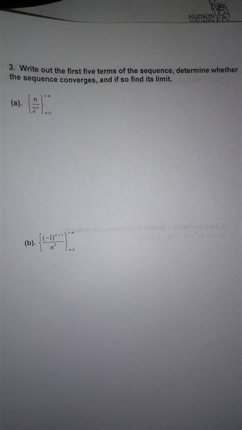 solved write out the first five terms of the sequence