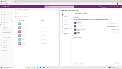conectarse a datos externos desde dataverse microsoft docs