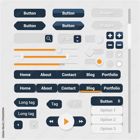 Web User Interface Elements Set GUI Interfaces Elements Collection
