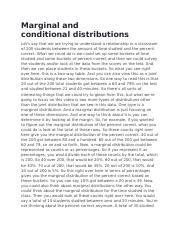 Marginal And Conditional Distributions Docx Marginal And Conditional
