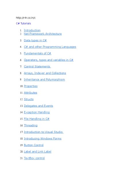c tutorials pdf c sharp programming language data type