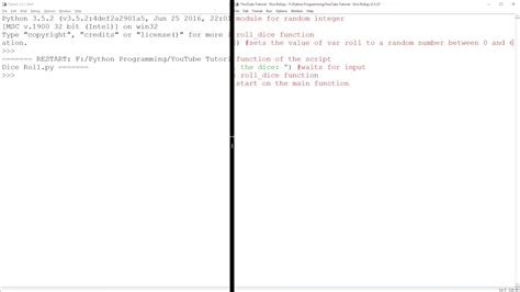 python tutorial making a basic dice roll program w functions beginner level [hd] youtube