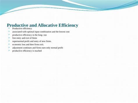 Productive And Allocative Efficiency In Economics For Business