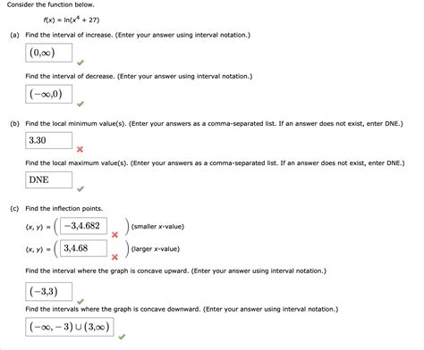 solved consider the function below f x ln x4 27 a find