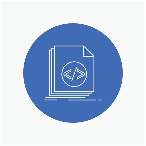 code coding file programming script white line icon in circle background vector icon