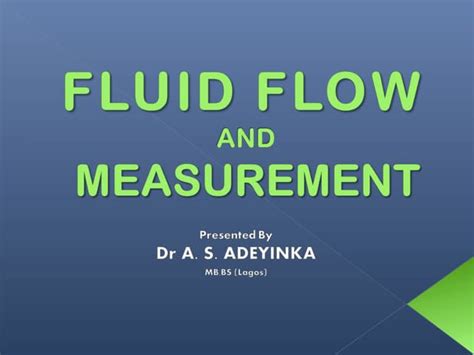 fluid flow and measurement ppt