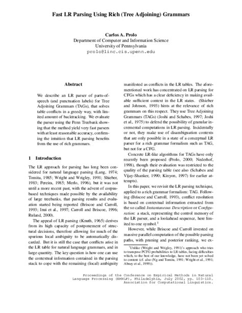 pdf fast lr parsing using rich tree adjoining grammars carlos prolo