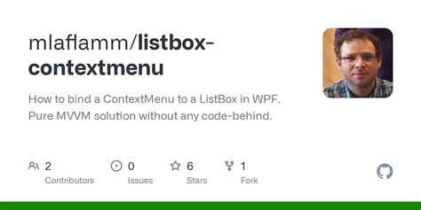 GitHub Mlaflamm Listbox Contextmenu How To Bind A ContextMenu To A