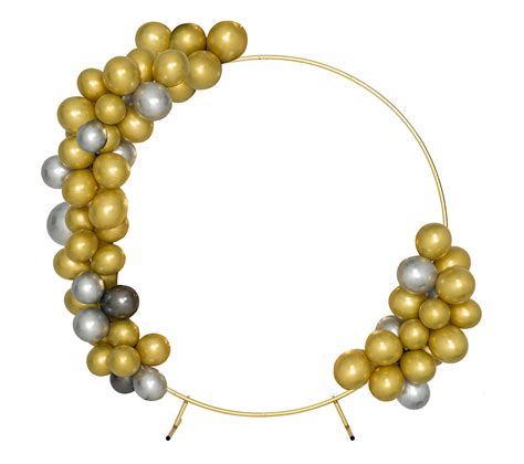 Harfirbe 65ft Golden Round Backdrop Stand Aluminum Circle Balloon Arch Kit For Party Decoration