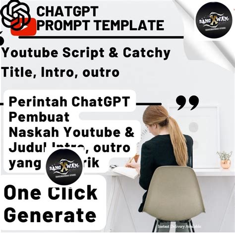 Jual Chat GPT Prompt Template Youtube Script Maker Title Intro