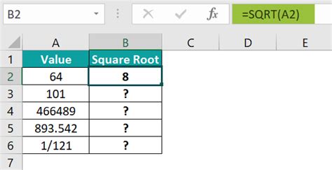 sqrt excel function formula examples how to use