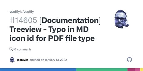 Documentation Treeview Typo In MD Icon Id For PDF File Type Issue