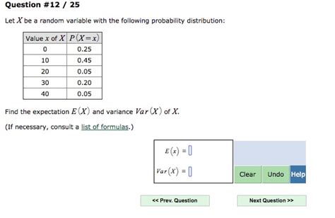 solved question 12 25 let xbe a random variable with the