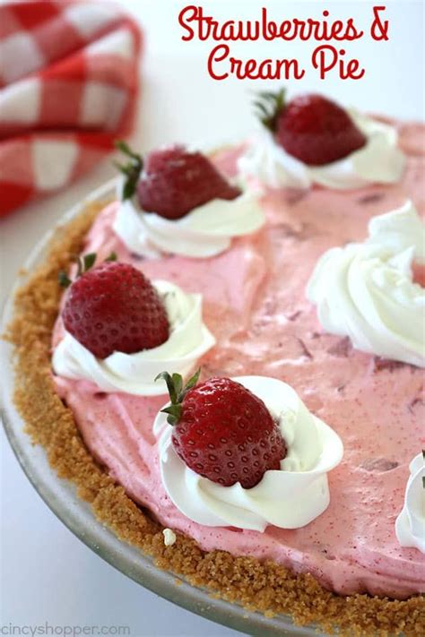 Strawberries And Cream Pie Recipe Strawberry Cream Pie Strawberries And Cream Cream Pie
