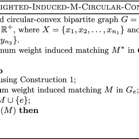 algorithm to compute a maximum weight induced matching in a download scientific diagram