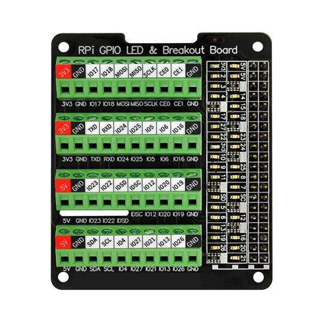 RPi GPIO Status LED And Terminal Block Burst Caps For Raspberry Pi A