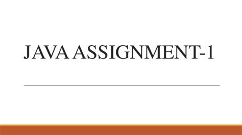java assignment 1