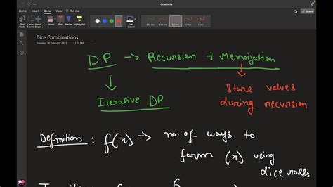 dice combinations cses problem set dynamic programming solution simplified explanation