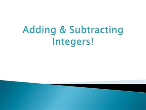adding and subtracting integers ppt