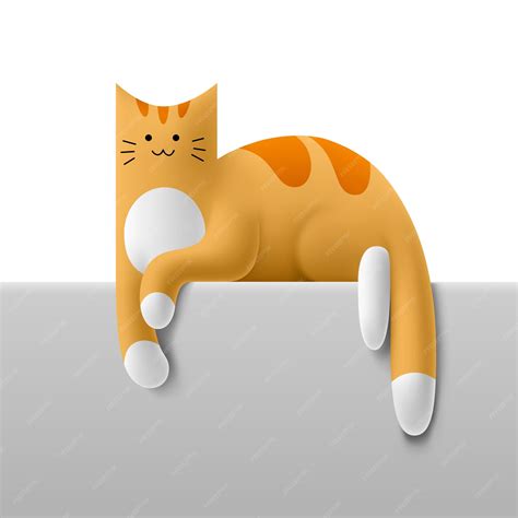 Ilustración De Dibujos Animados Gato Feliz Jengibre Acostado En La Superficie 3d Lindo Gatito