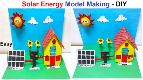 Solar Energy Model Making Using Cardboard And Color Paper In Simple And