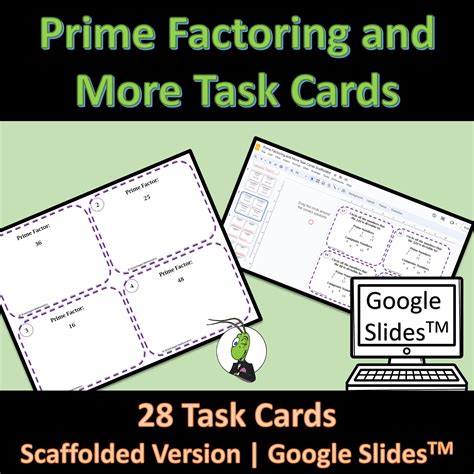 prime factoring lcm gcf and divisibility rules task cards editable made by teachers