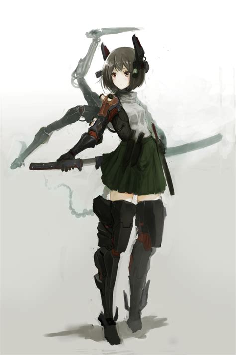 Safebooru 1girl Absurdres Armor Armored Boots Bangs Blush Bodysuit Boots Breasts Brown Hair