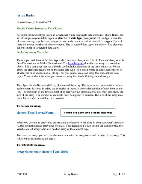 Array Basics 1 Professor Christine Kikuchi Array Basics In Your