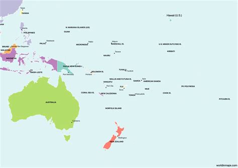Political Map Of Oceania World In Maps