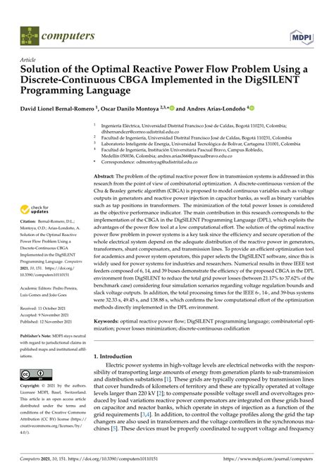 pdf solution of the optimal reactive power flow problem using a discrete continuous cbga
