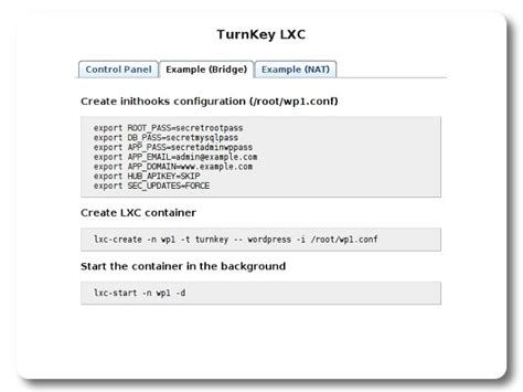 TurnKey LXC LinuX Containers TurnKey GNU Linux