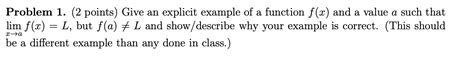 solved problem 1 2 points give an explicit example of a