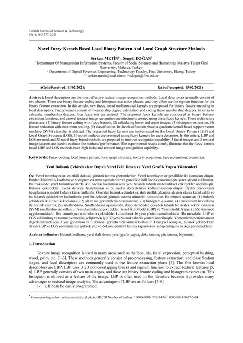 pdf novel fuzzy kernels based local binary pattern and local graph structure methods