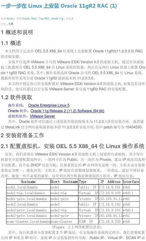 一步一步在linux上安装oracle 11gr2 rac word文档在线阅读与下载 免费文档