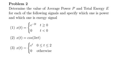 solved problem 2 determine the value of average power p and